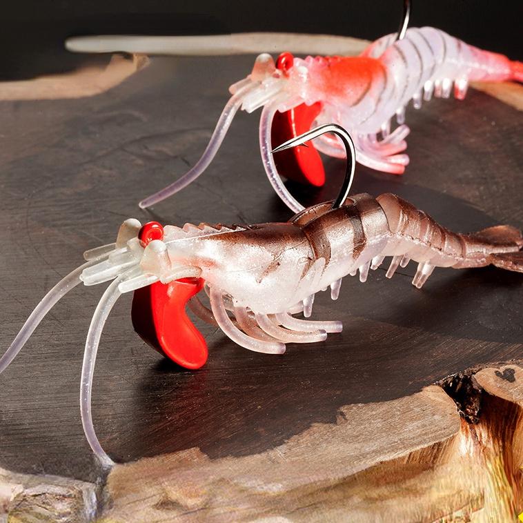 Buy 4Pcs Soft Bait Shrimp Shore Cast Iron Plate Luminous Mino Fishing ...