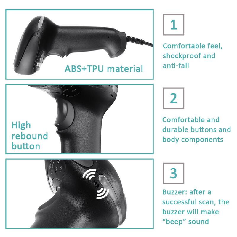 USB Automatic Laser Scan Barcode Scanner Handled Bar Code Reader Black ...