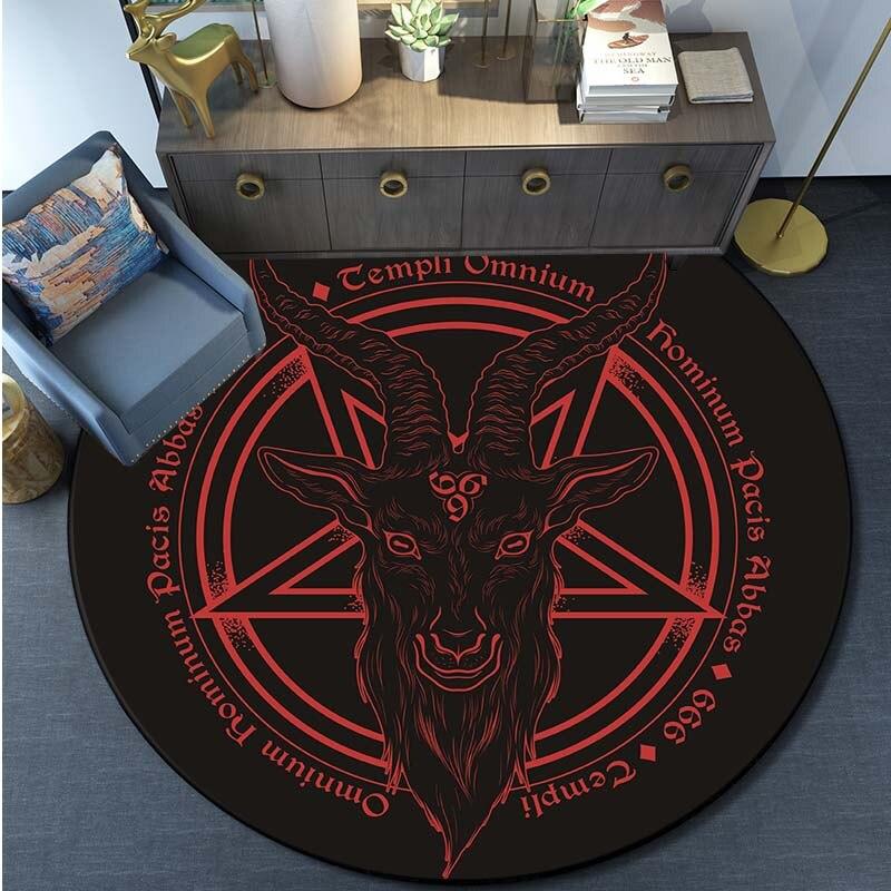 Buy Skull Satanic Goat Inverted Pentagram Wing Demon Version Area Rug ...
