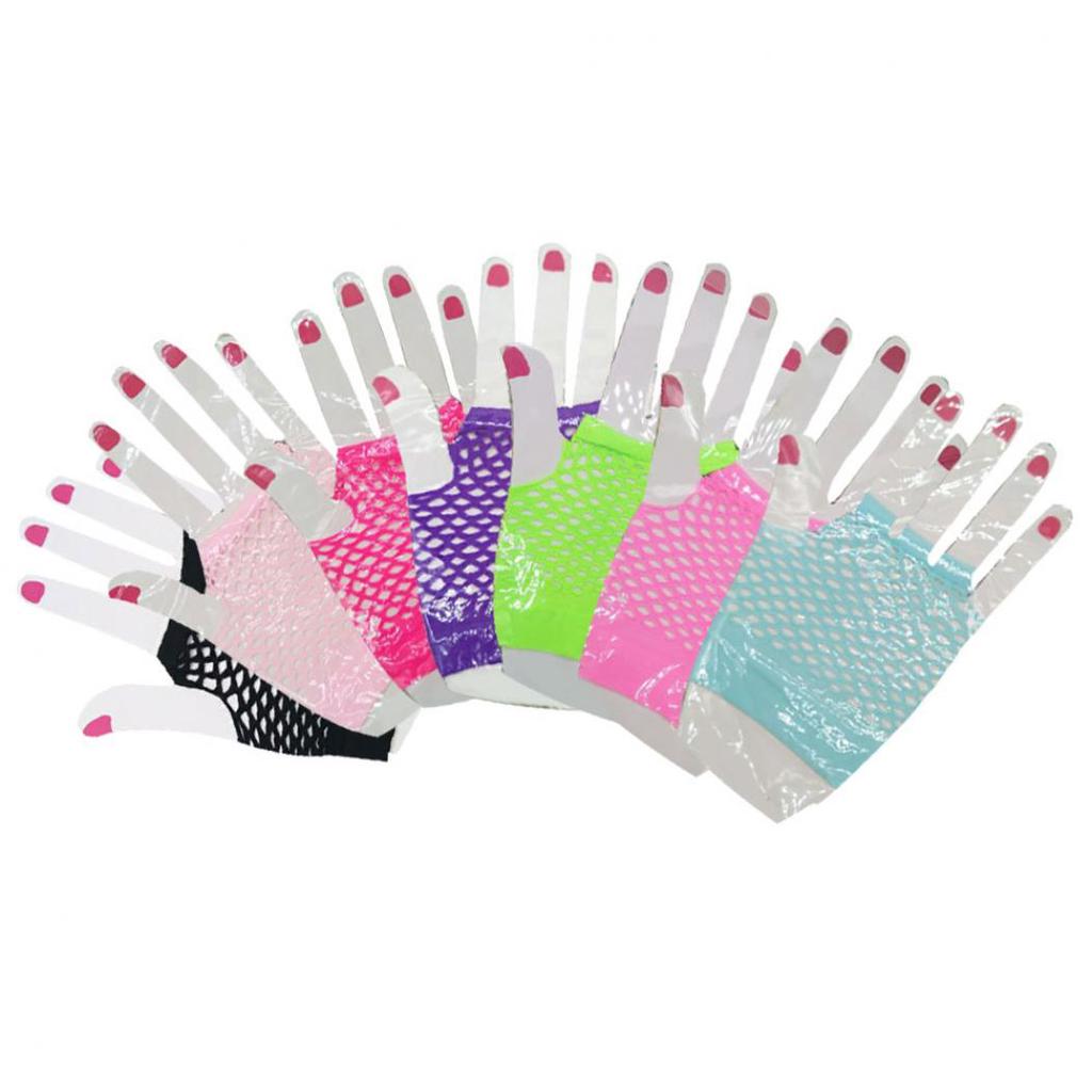 Buy Yousheng Fingerless Fancy Fishnet Mesh Net Gloves Neon Dress Party ...