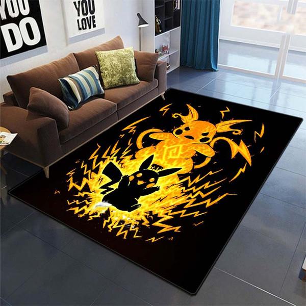 Buy Cartoon Pokemon Pikachu Print Large Carpet for Living Room Floor ...