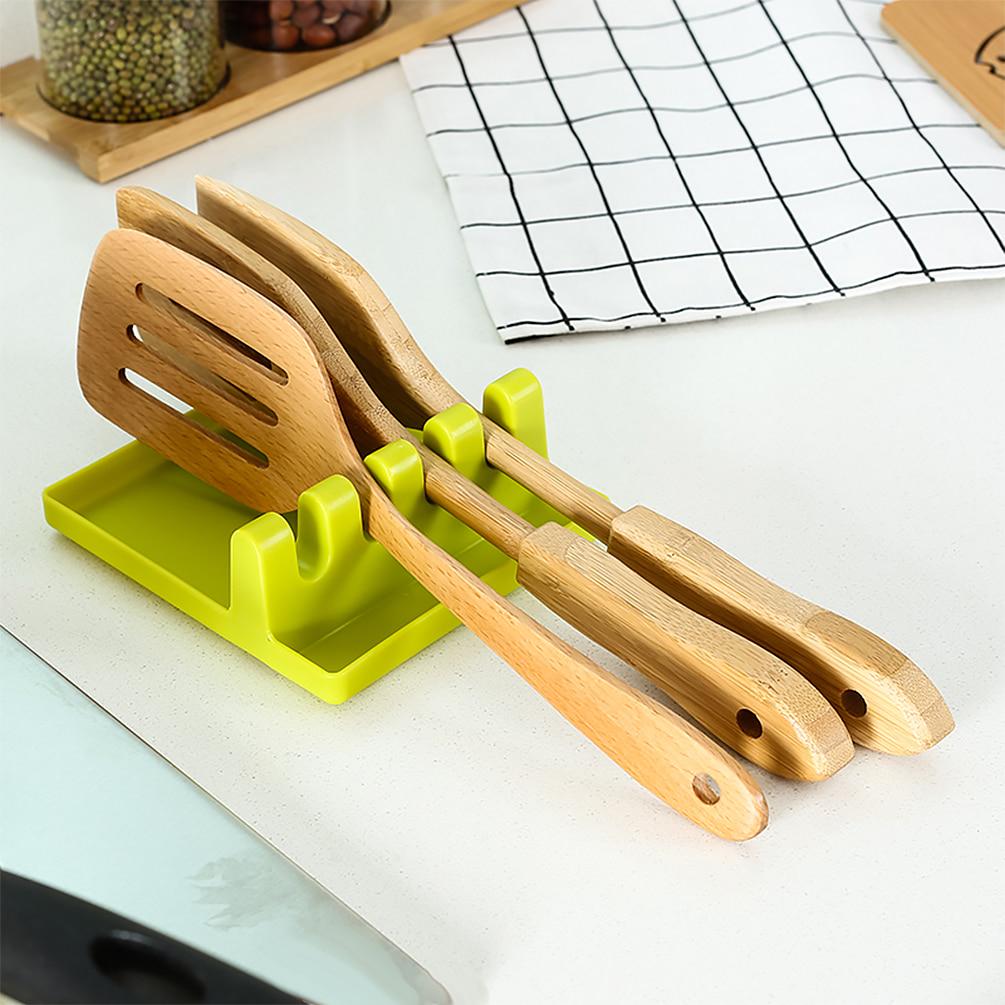 Buy Pan Cover Lid Rack Stand Sponge Spoon Holder Dish Silicone Spoon ...