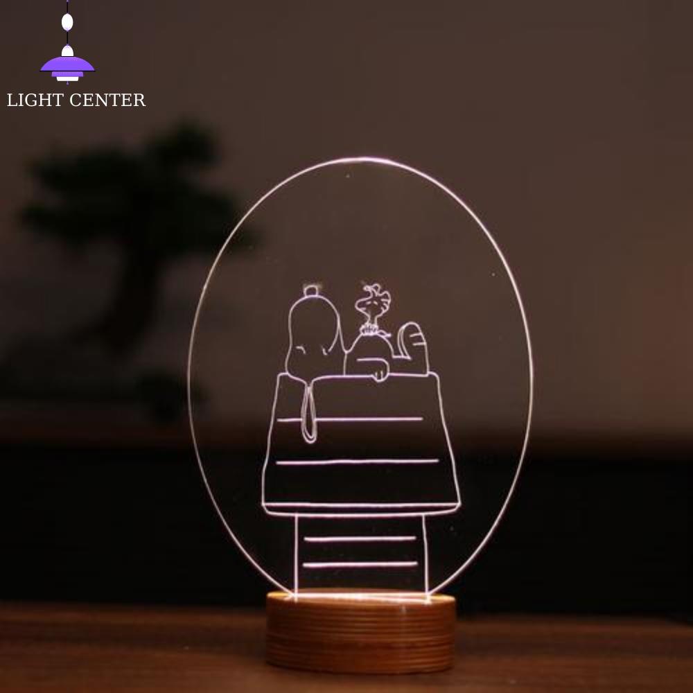 Buy 3d Snoopy Led Table Lamp Desk Accessories Night Light Bedroom Lamp ...