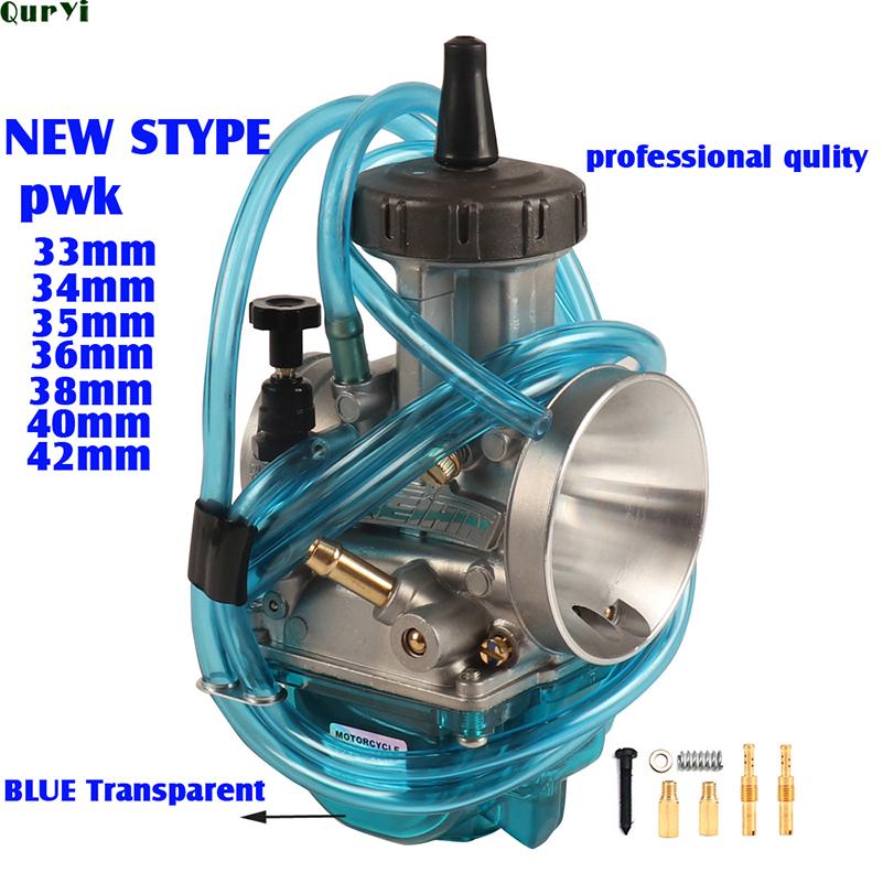 Buy 33 34 35 36 38 40 42mm Motorcycle PWK Carburetor With Blue Transparent For 2/4T Scooter ATV ...