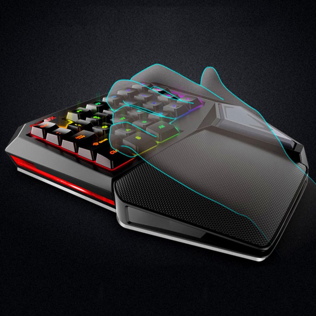 Delux T9 PRO 7 Colors LED Backlight Single Hand Professional Gaming ...
