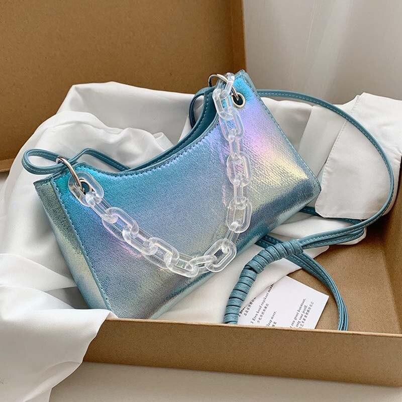 Cheap New Transparent Chain Shoulder Bags For Women Casual Messenger ...