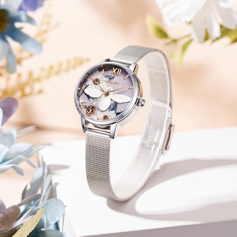 Satın alın BIDEN Women Watch Original Waterproof Flower Watercolor 3D ...