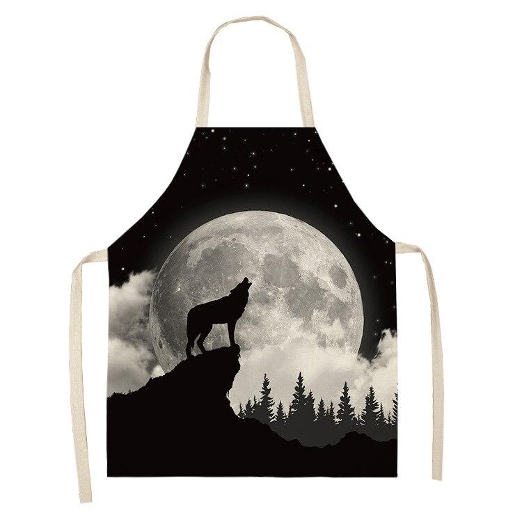 💰Köp billigt online Wolf Printed Women Men Kitchen Aprons Waterproof ...