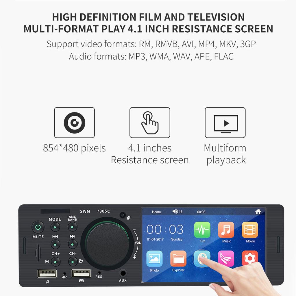 Buy SWM-7805C Car Stereo Radio USB Car Handsfree BT MP5 Player Reverse ...