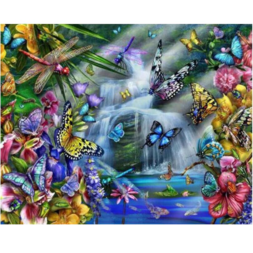 Round 5D DIY Full Square/Round Diamond Painting Many Butterflies ...