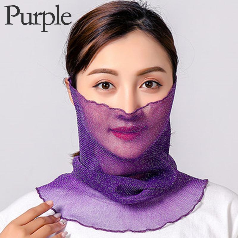 Buy 1PC Sun Proof Scarf Reusable Chiffon Face Mask Hanging Ear ...