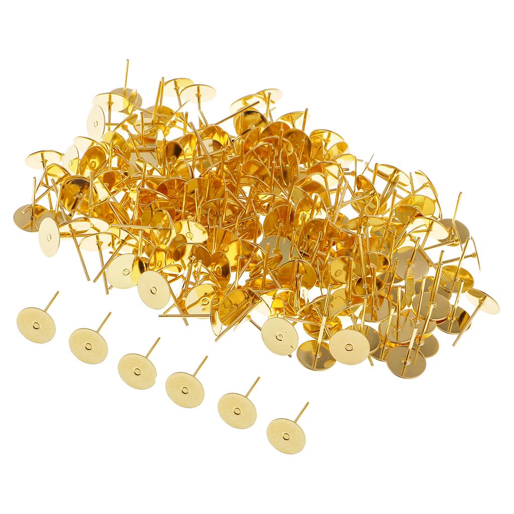 Koupit 200Pc Brass Earring Posts Stud Blank Cabochon Base Setting Tray ...