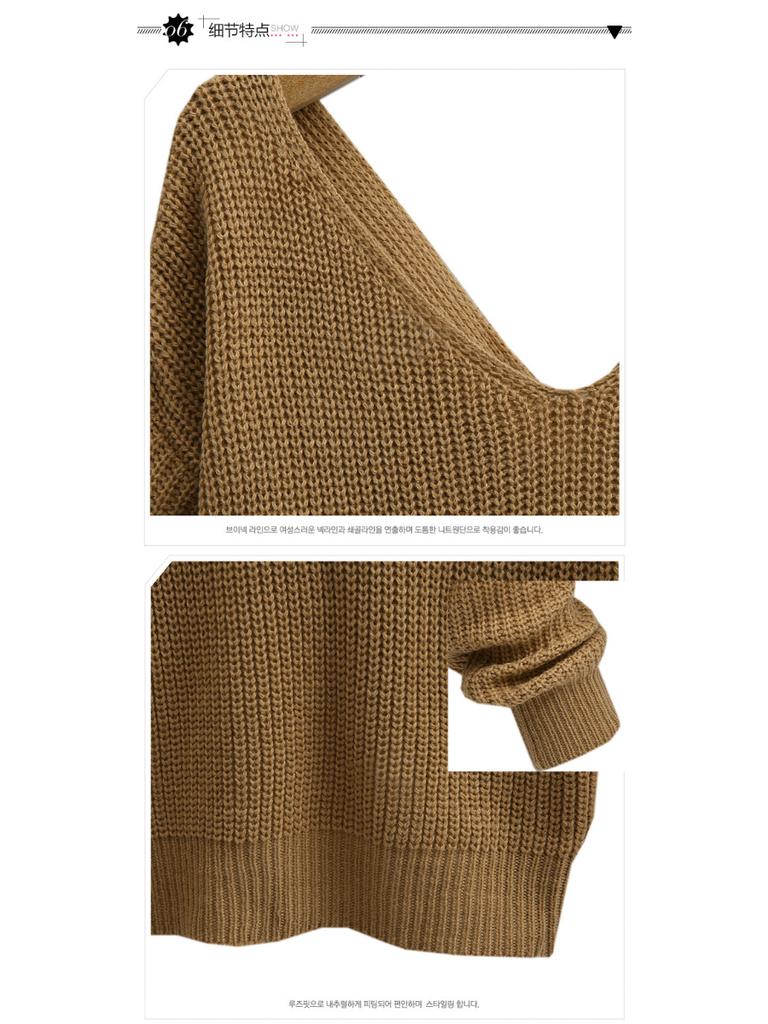 Cheap Autumn New V-neck Backless Knitted Sweater Women's Loose Long ...