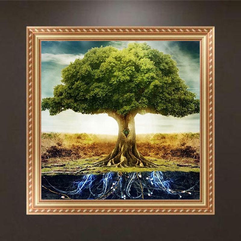 Buy Full Round Diamond Painting Cross Stitch Magical Tree DIY Mosaic ...