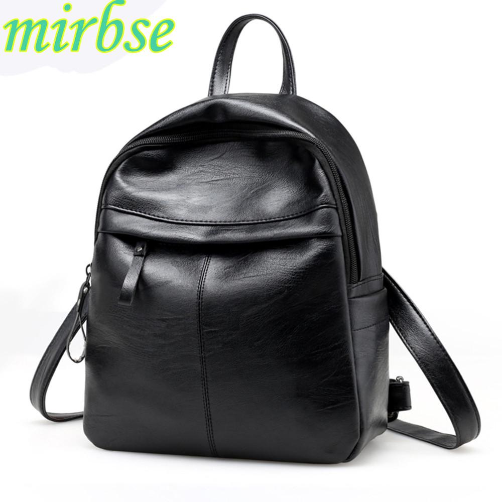 Buy Women's Fashion Leather Simple School Bag Travel Backpack Bags at ...