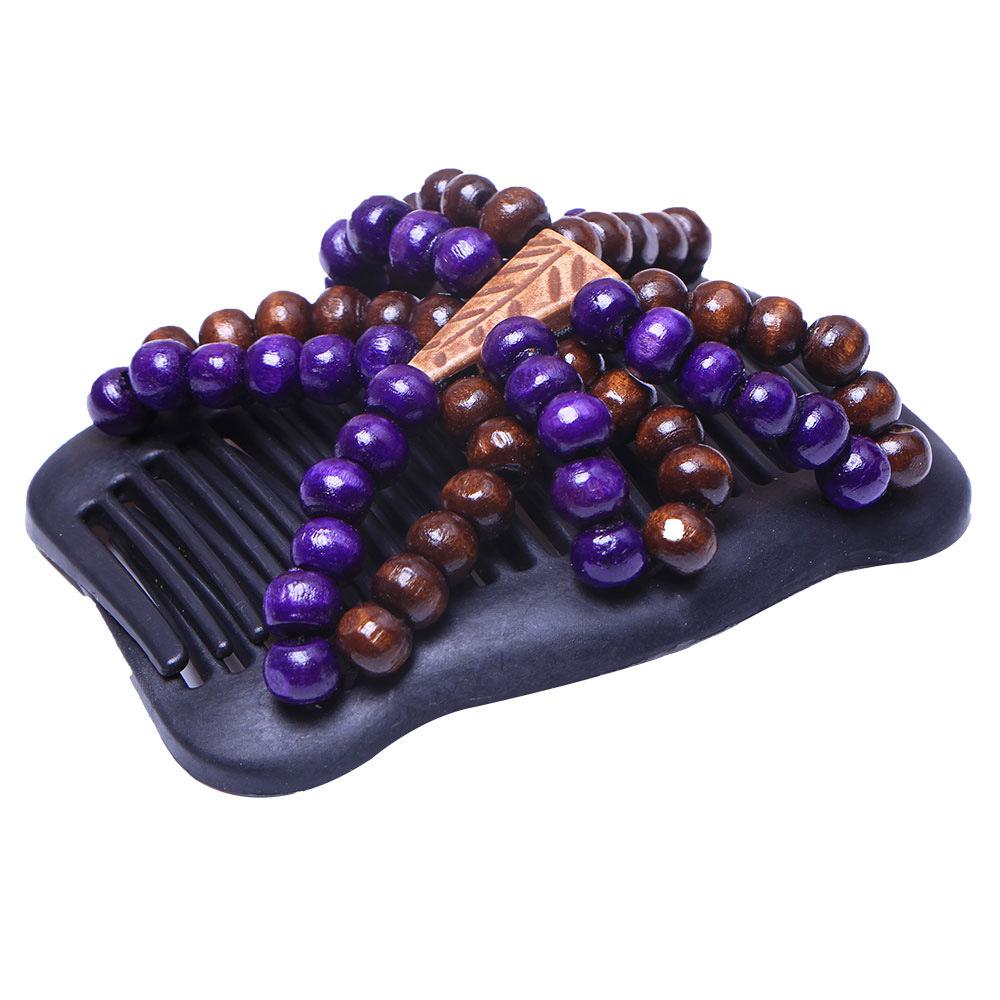 Buy Fashion Women Wood Double Beaded Hair Comb Clip Stretchy Hair Comb ...