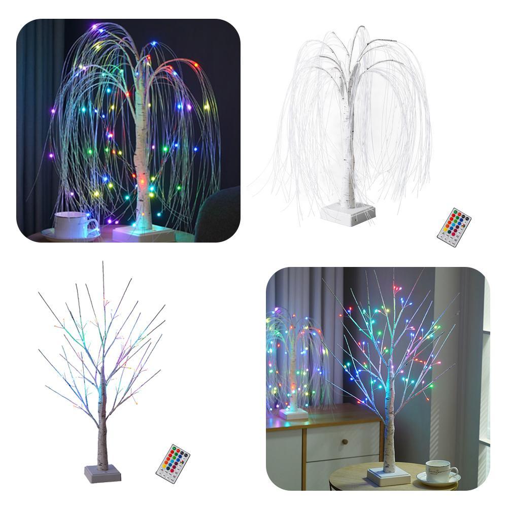 Buy LED Willow Tree Night Light Colorful Christmas Table Lamp For Home ...