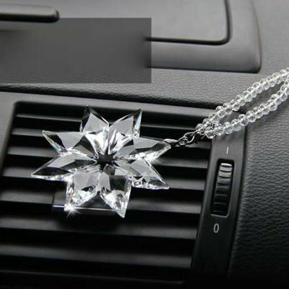 Crystal Snowflake Car Rear View Mirror Ornament Auto Hanging Ornament ...