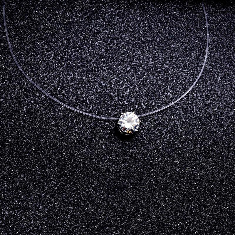 Buy Fashion Shiny Rhinestone Pendant Clear Chain Necklace Women Jewelry ...
