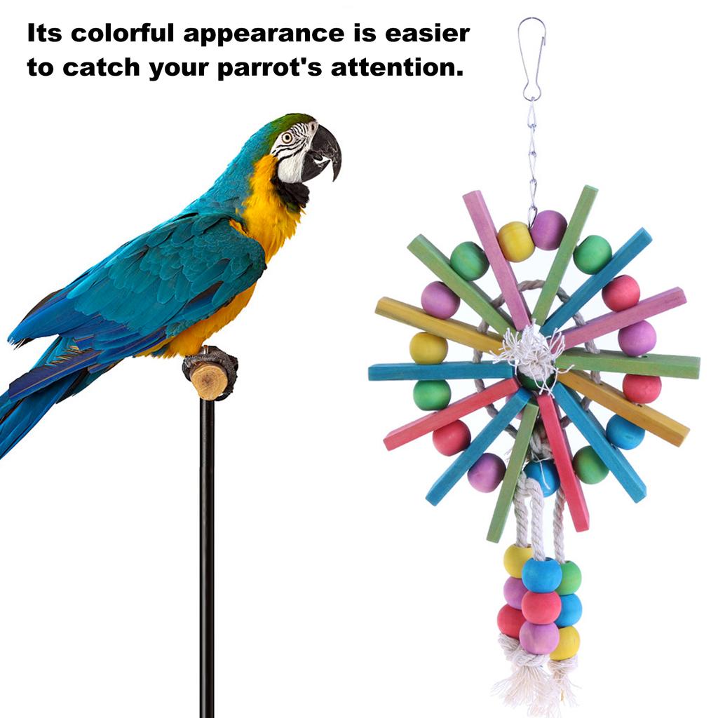 Satın alın Colorful Parrot Chewing Foraging Toys Wooden Hanging Parrot ...