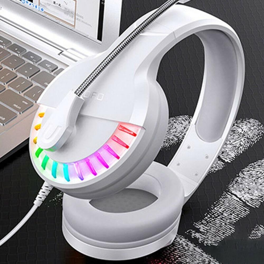 Universal White Gaming Breathable Headset Stereo with Mic Headphones ...