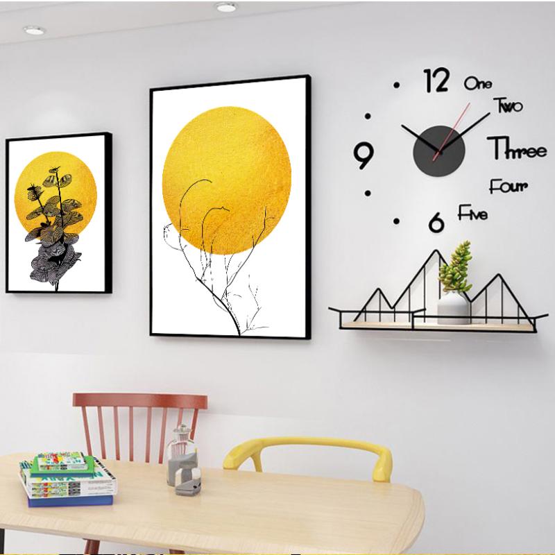 Cheap Abstract Yellow Leaf Sun Landscape Pictures Nordic Canvas ...