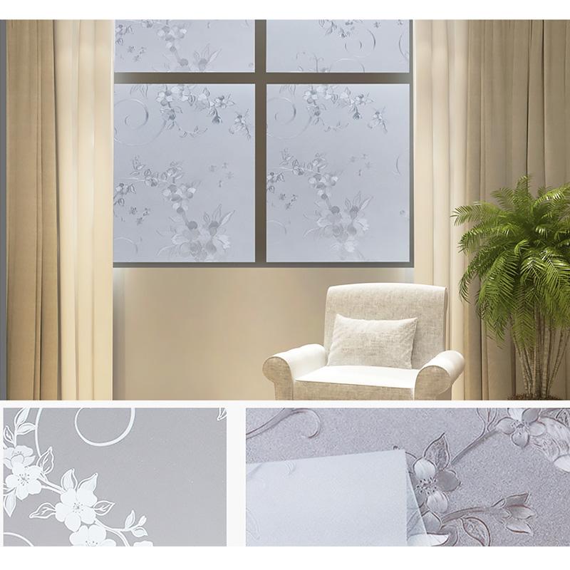 Buy 100x30cm High Quality Self Adhesive Floral Pattern Light Opaque ...
