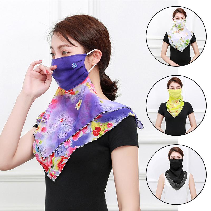 Buy 1PC Outdoor Hanging Ear Scarf Reusable Chiffon Face Mask Windproof ...