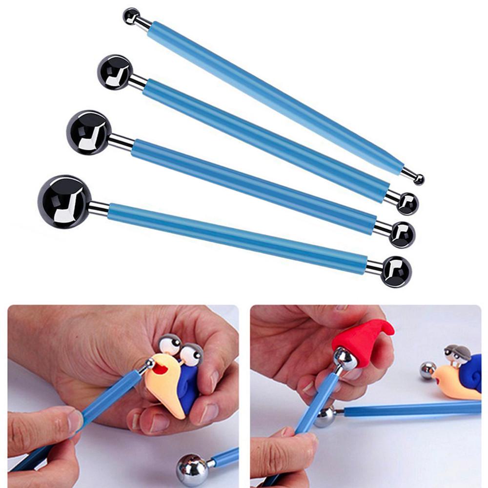 Buy 4 Piece Ball Stylus Dotting Modeling Tools Clay Ceramics Pottery ...