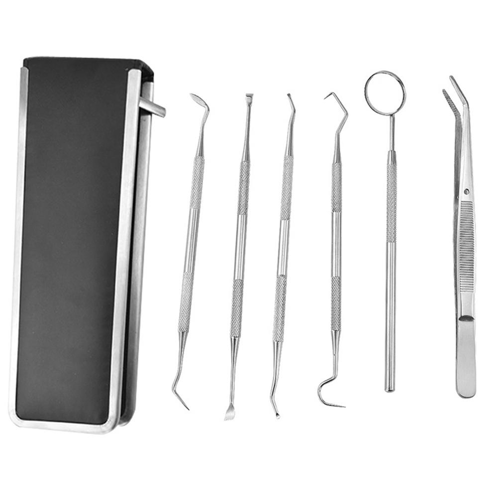 Kaufe Edelstahl Dental Tool Set Spiegel Scaler Pinzette Mundpflege Kit ...