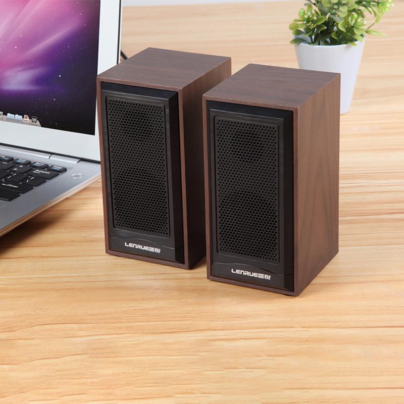 Buy Wooden Computer Speakers Natural Wood Enclosure Desktop Speaker USB ...