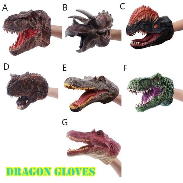 Buy Dinosaur Hand Puppets Role Play Realistic Carnotaurus Head Gloves ...