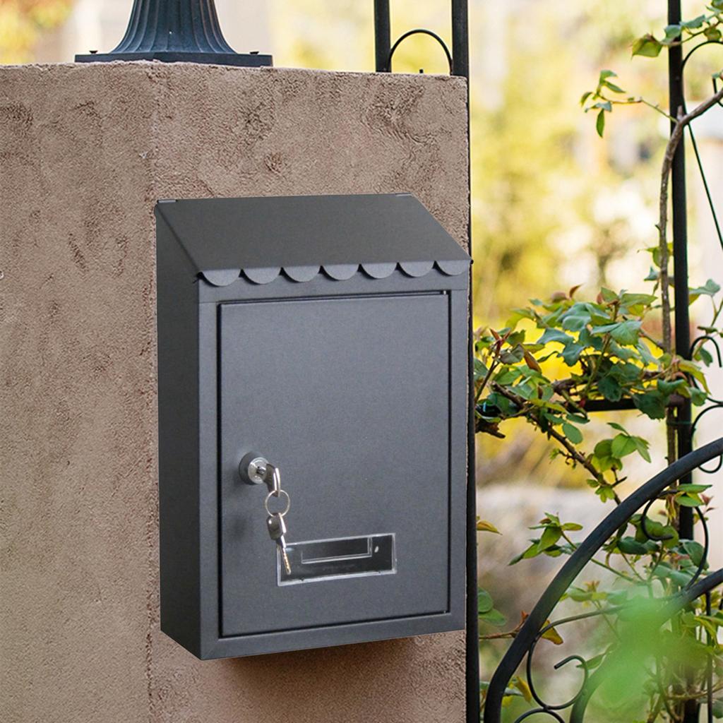 Buy Rustproof Mailbox 22x6.5x30cm Wall Mounted Mail Box Secure Case ...