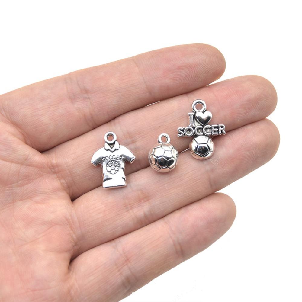 Satın alın 60PCS Silver Ball Sports Charms Soccer Pendants 3Style ...