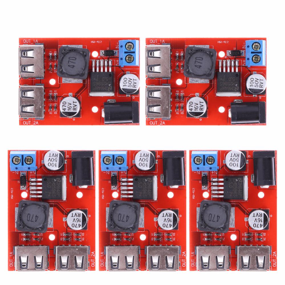 Buy LM2596 LM2596S Dual USB DC-DC 9V 12V 24V 36V To 5V 3A Step Down Buck Converter Board Car ...