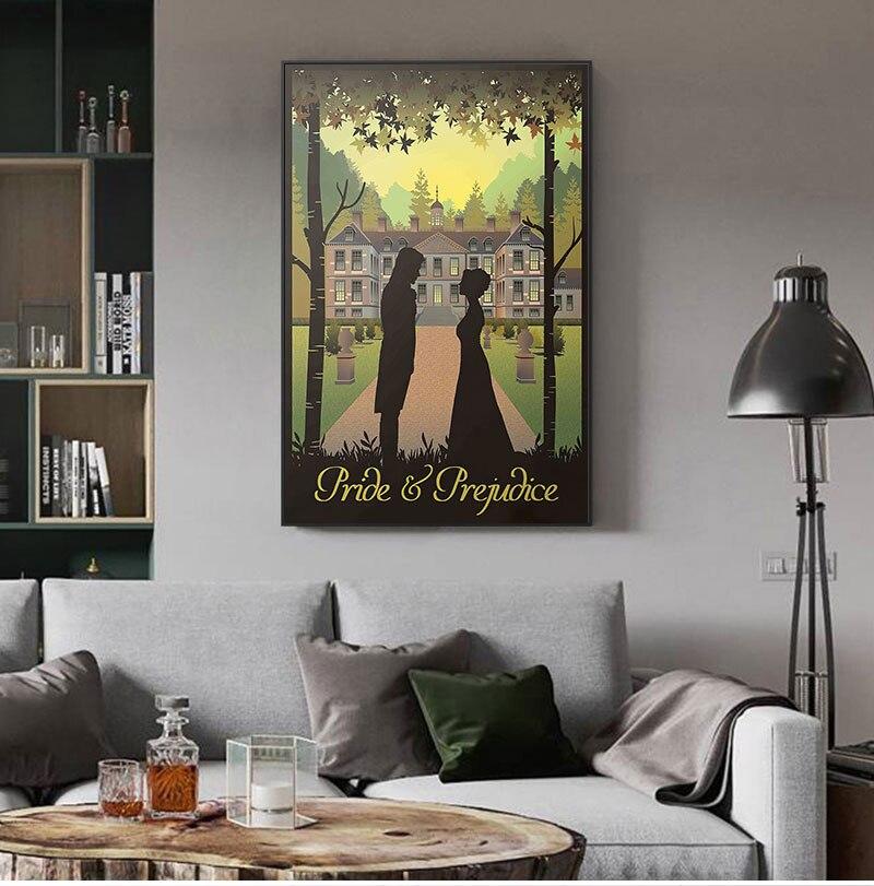 Pride and Prejudice Book & Movie Poster Prints Jane Austen Gifts ...