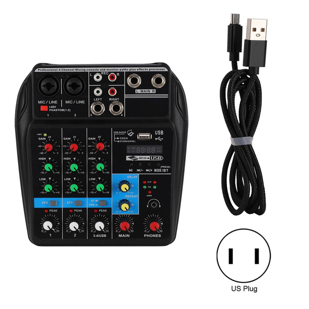Buy Mini USB Bluetooth Sound Card 4-channel Mixer for Household Stage ...