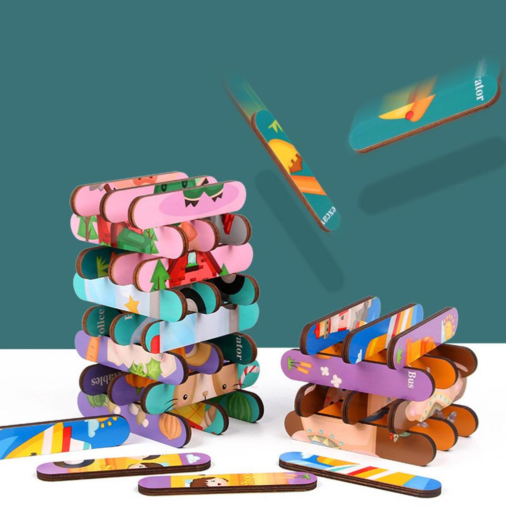 Buy DWTD Kid Brain Wooden Toy Double Sided 3D Strip Animal Puzzle ...