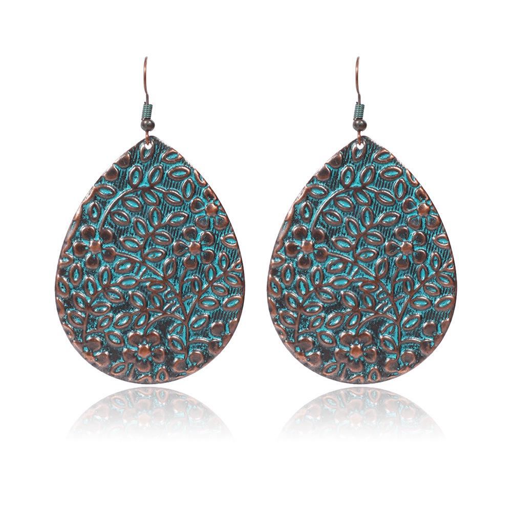 Cheap Fashion woman jewelry national wind pattern alloy earrings | Joom