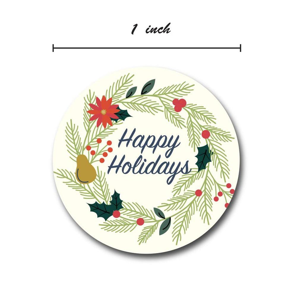 Buy 100-500pcs Labels Stickers Happy Holidays Sticker With Paw Print ...