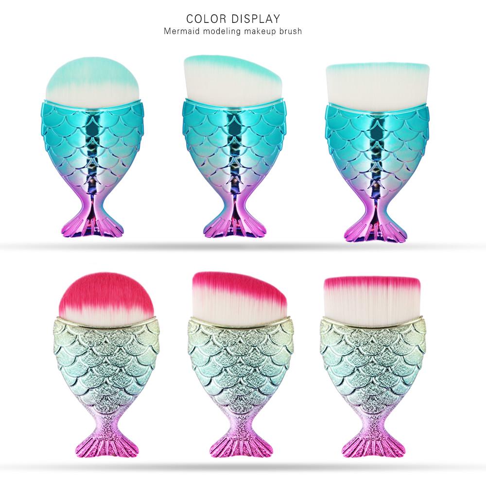 Buy 1pcs Cute Fish Scale Makeup Brushes Fishtail Bottom Brush Powder ...