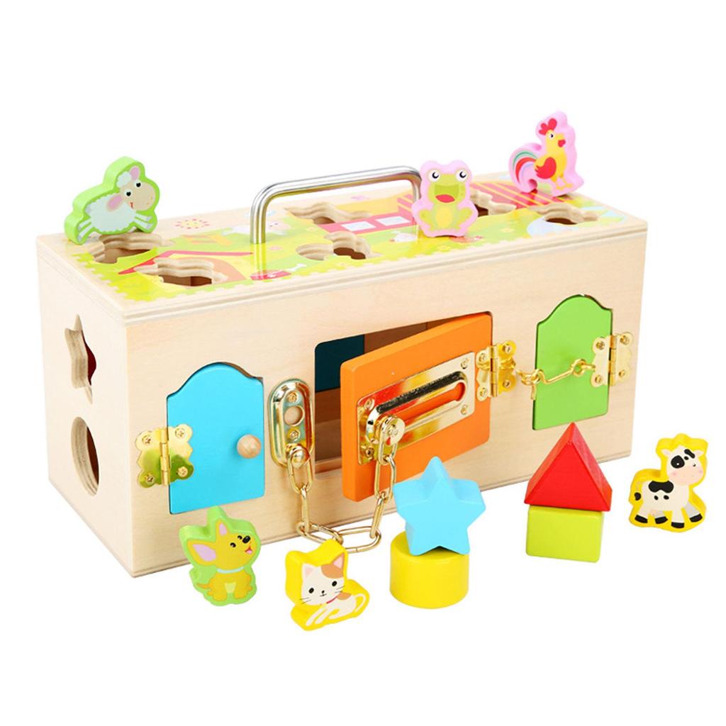 Buy Montessori Unlocking Box Early Education Wooden Unlocking Toys at ...