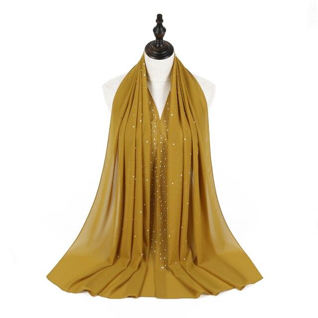 Cheap Muslim Chiffon Hijab Scarf Women Diamonds Glitter Long Shawls ...