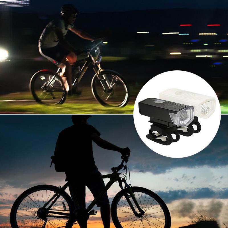 Bike Light USB Rechargeable 300 Lumens Bicycle Lamp Front Headlight ...