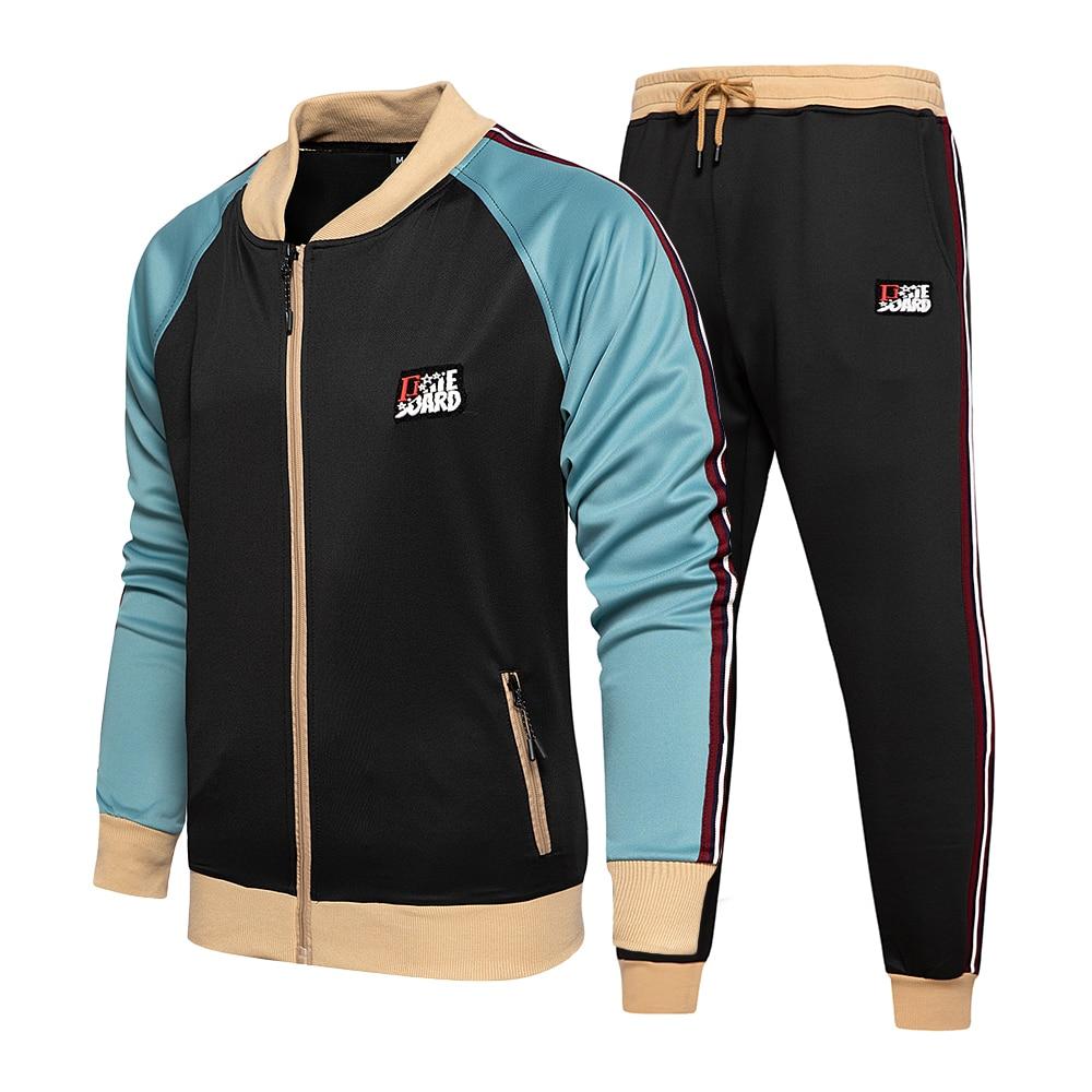 Buy Gyms Spring Male Jacket + Pants Casual Track Suit Men Sweatshirt ...