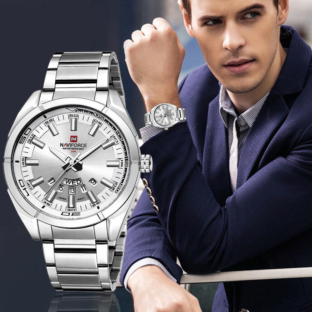 Buy NAVIFORCE 9038 Waterproof Calendar Full Steel Men Watch at ...
