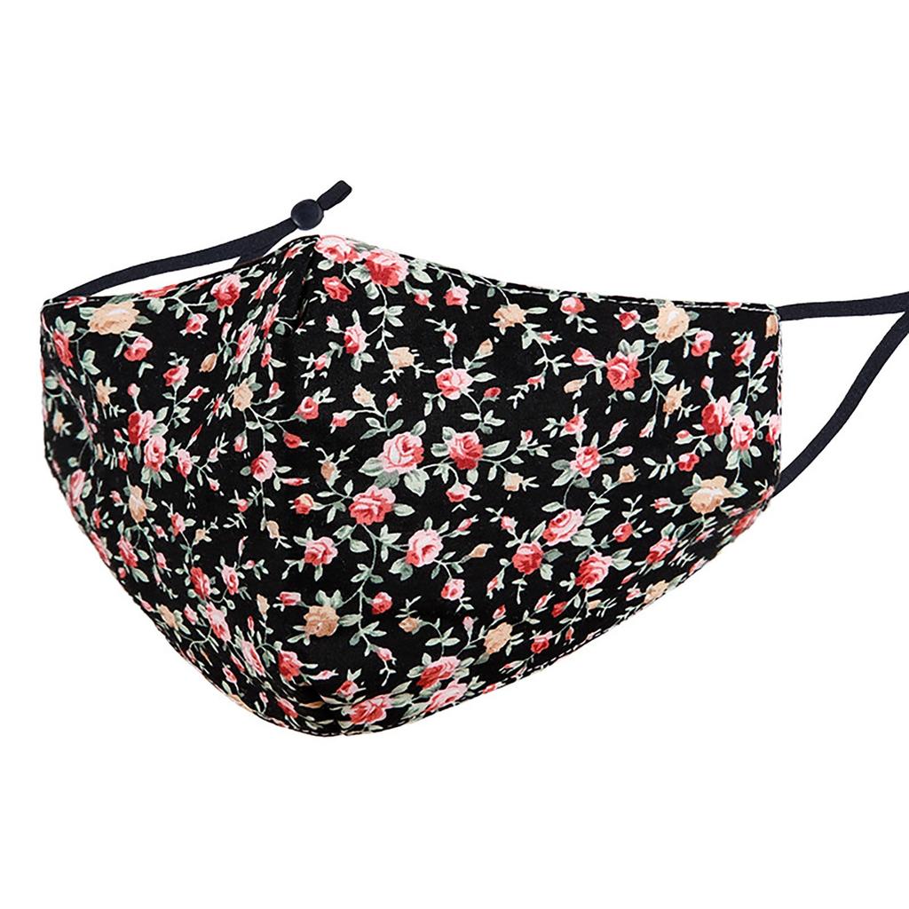 Cheap Adult Floral Mask Adjustable Three-layer Washable And Breathable ...