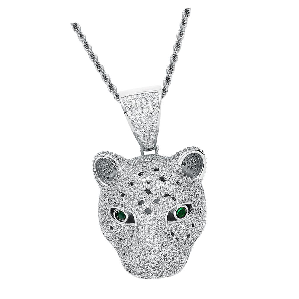 Leopard Head Pendant Hiphop Rapper Personality Necklace Men & Women ...