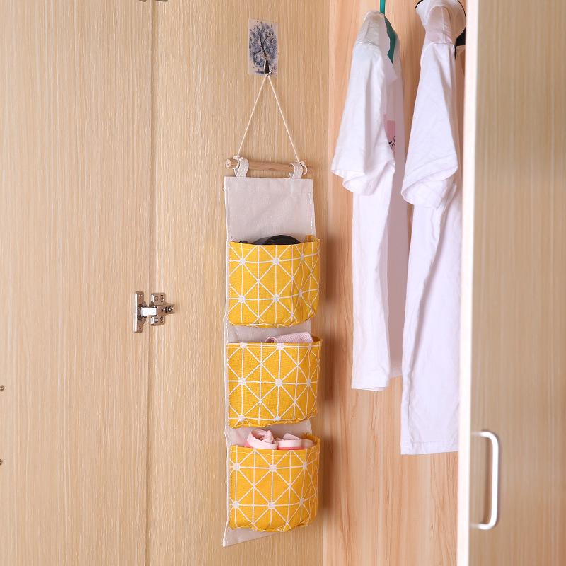 Buy Multi Layer Fabric Hanging Bag Cotton and Linen Fabric Waterproof ...