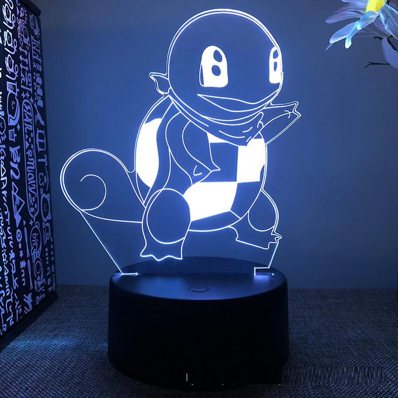 Покемон Пикачу Аниме Фигура 3D Светодиодная лампа для спальни Манга ...